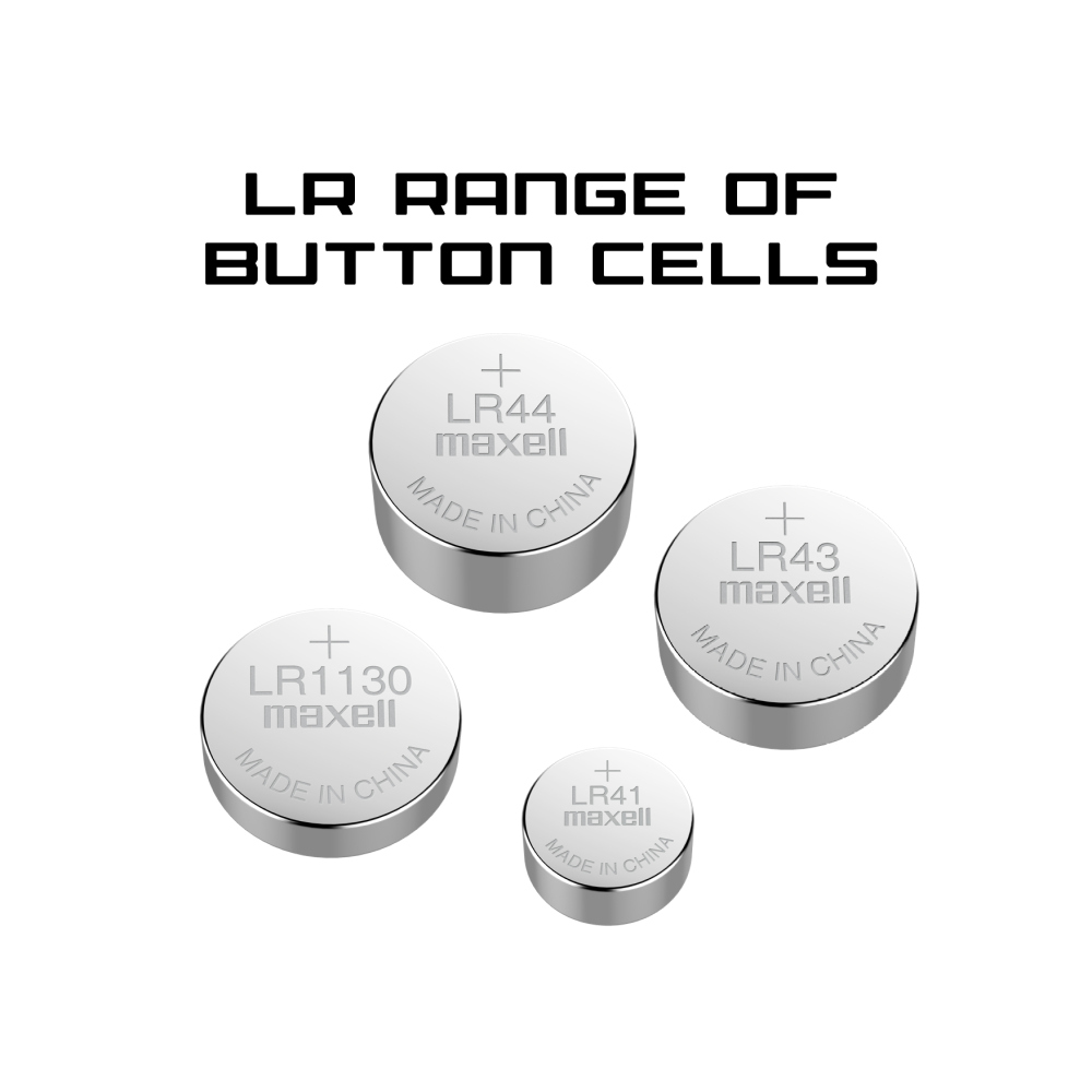 Lr range of button & coin cells, including lr44, lr41, lr43, lr1120 ...
