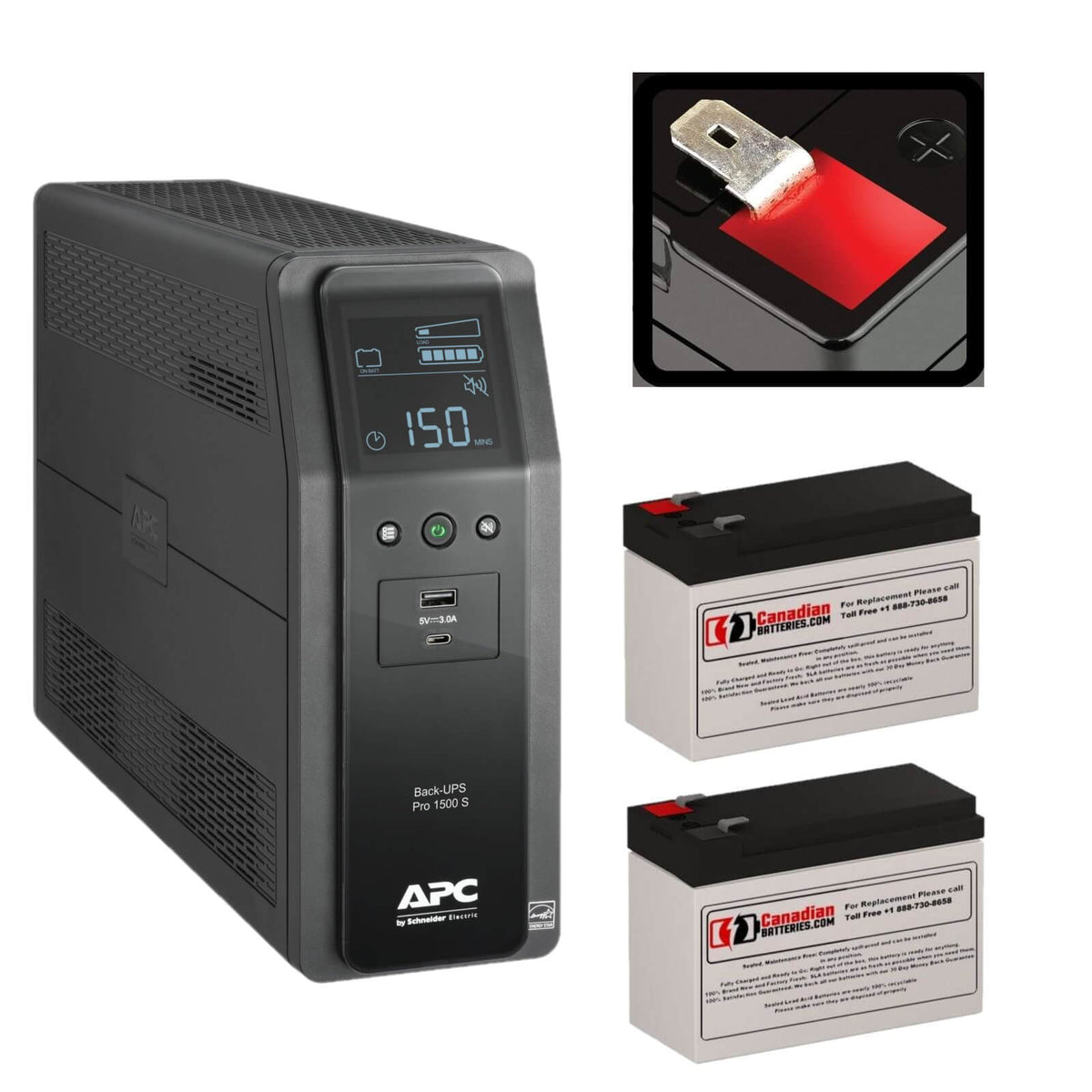1500VA BR1500MS Apc Back UPS Pro Battery - 2 X 12V 9Ah ...