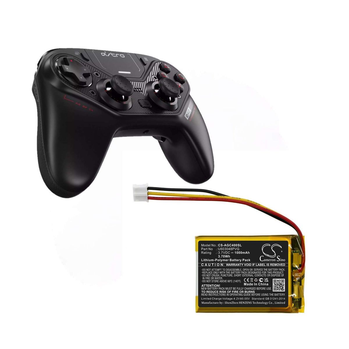 1000mAh, Astro, U603048pvg, C40 Tr Wireless Controller, Gaming C40 Tr ...