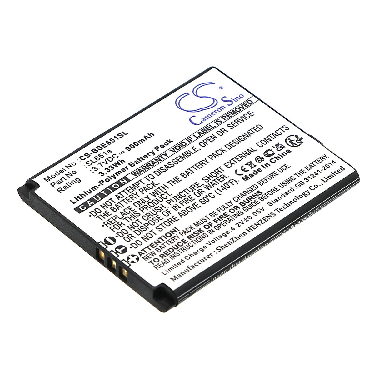 900mAh, Bea-fon, Sl651a, Sl651, Sl651a SmartPhone Replacement Battery ...