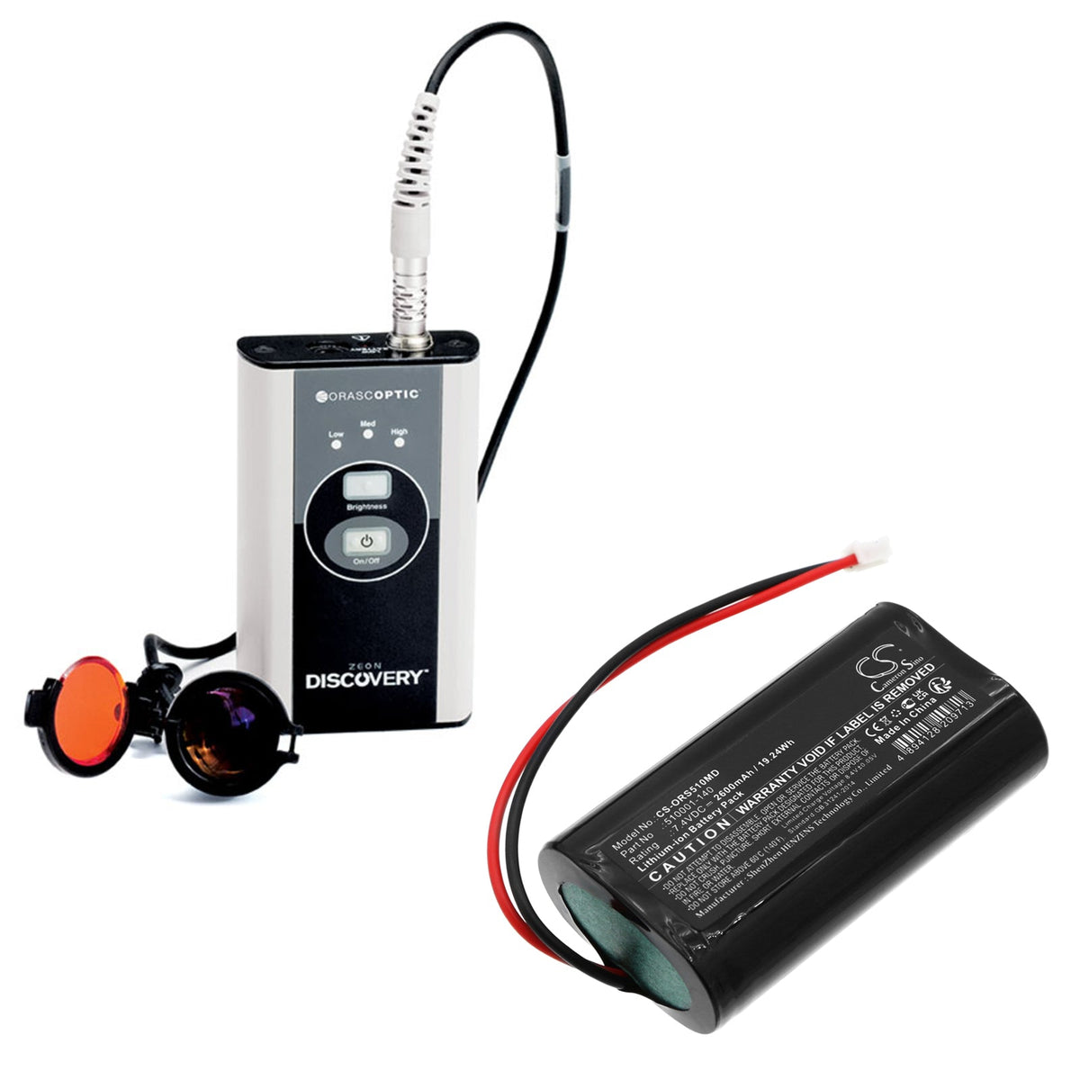 Orascoptic, Zeon Discovery Replacement Battery shipped from Canada ...