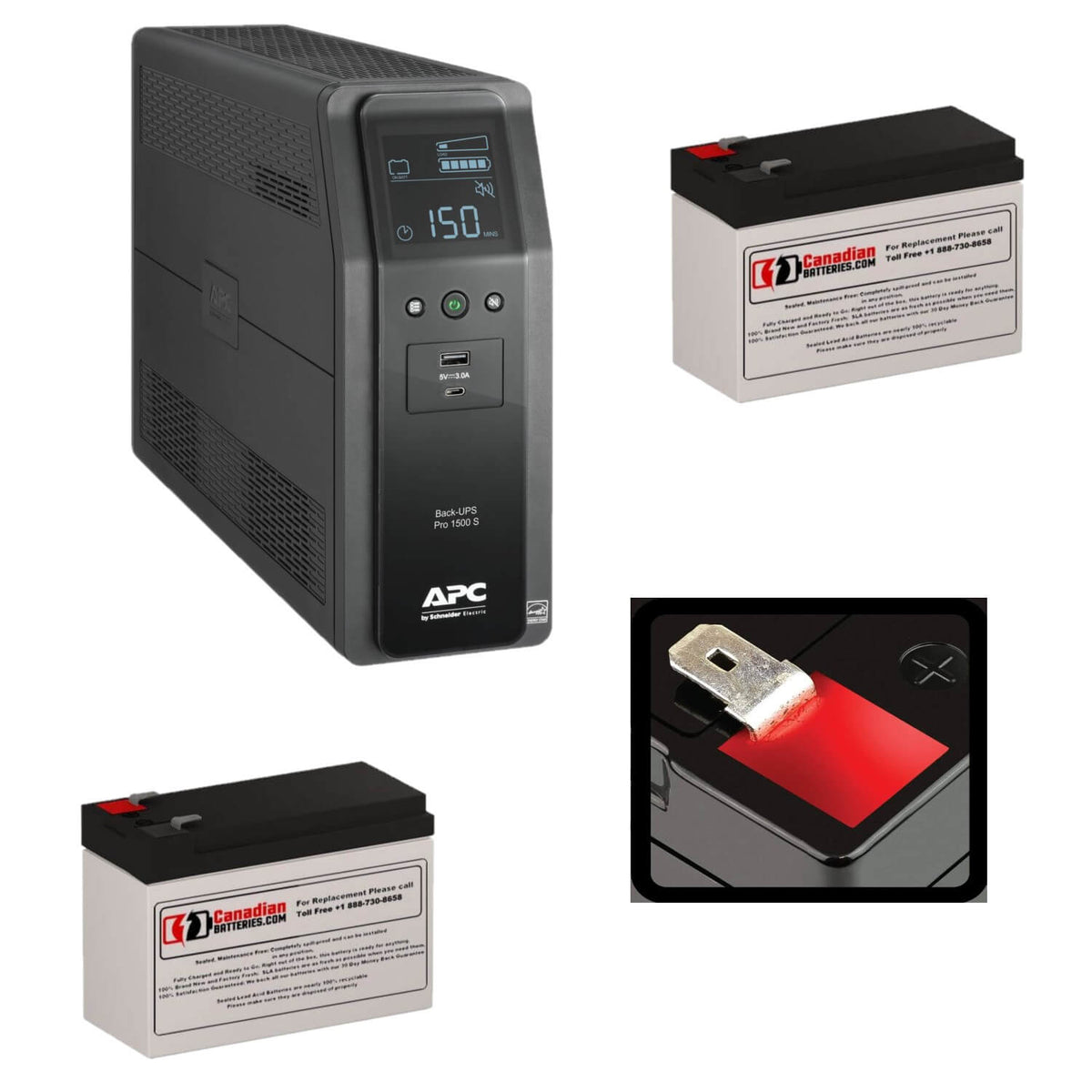 APC Back UPS Pro 1500S, 1500VA Battery - 2 X 12V 9Ah ...