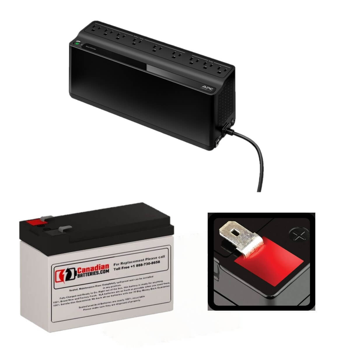 APC Back-UPS 900VA 120V BN900M-CA Batterie 12V, 9ah – Canadianbatteries.com