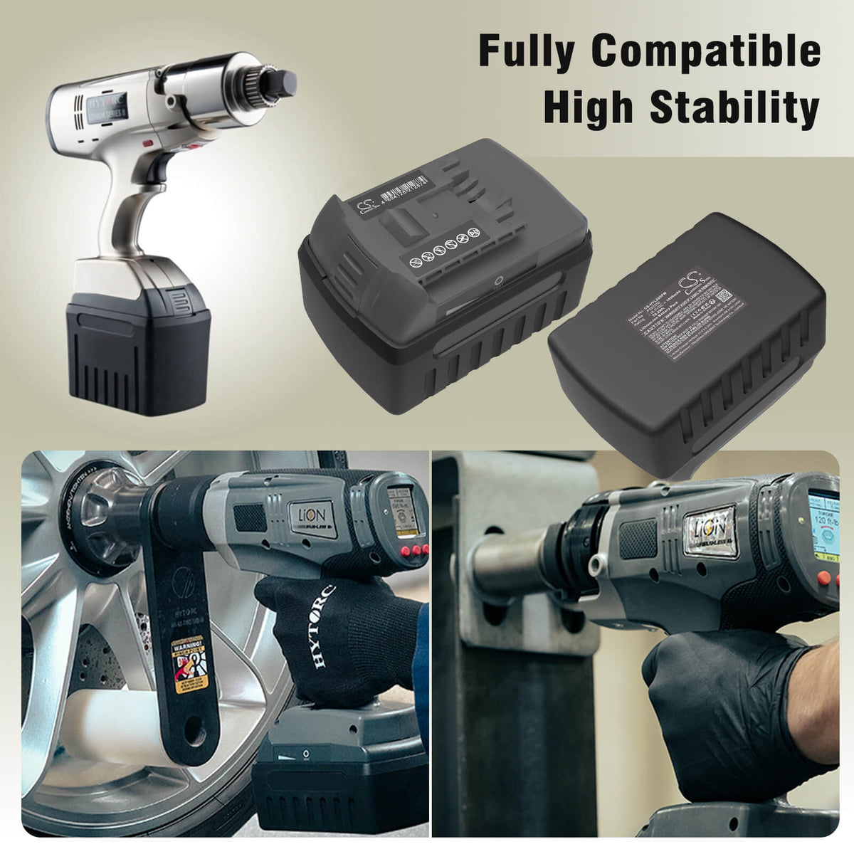 Hytorc, Cordless Torque Wrench, Lion Gun Replacement Battery shipped ...