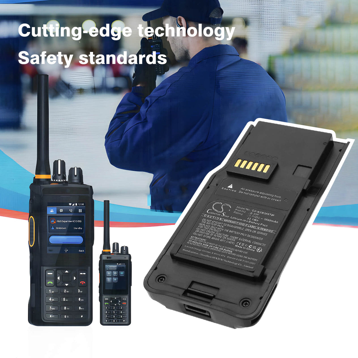 3000mAh, Inrico, B-83F, IRC380 Two-Way Radio Replacement Battery ...