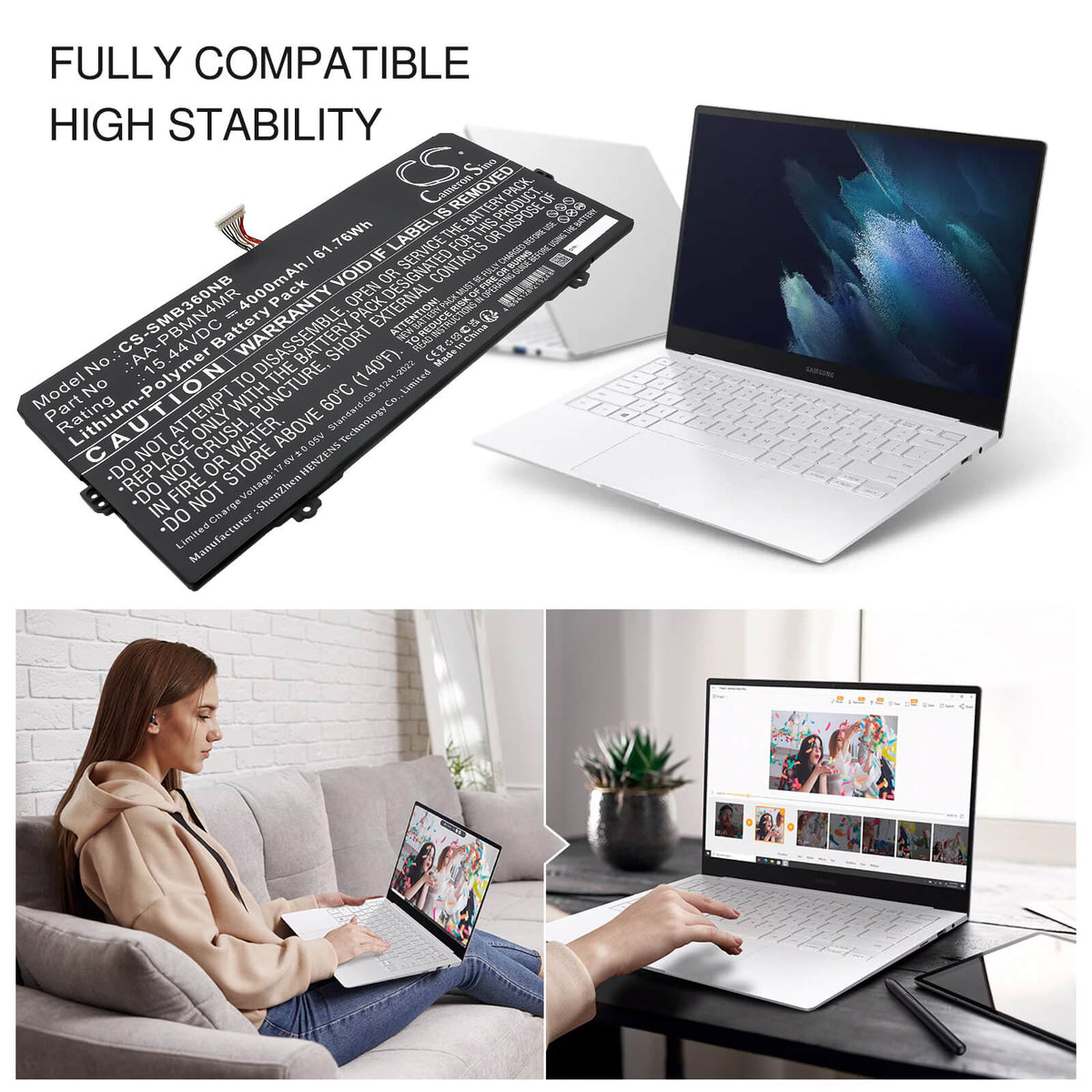 4000mAh, Samsung, AA-PBMN4MR, Galaxy Book Pro 360 13, GALAXY BOOK PRO ...