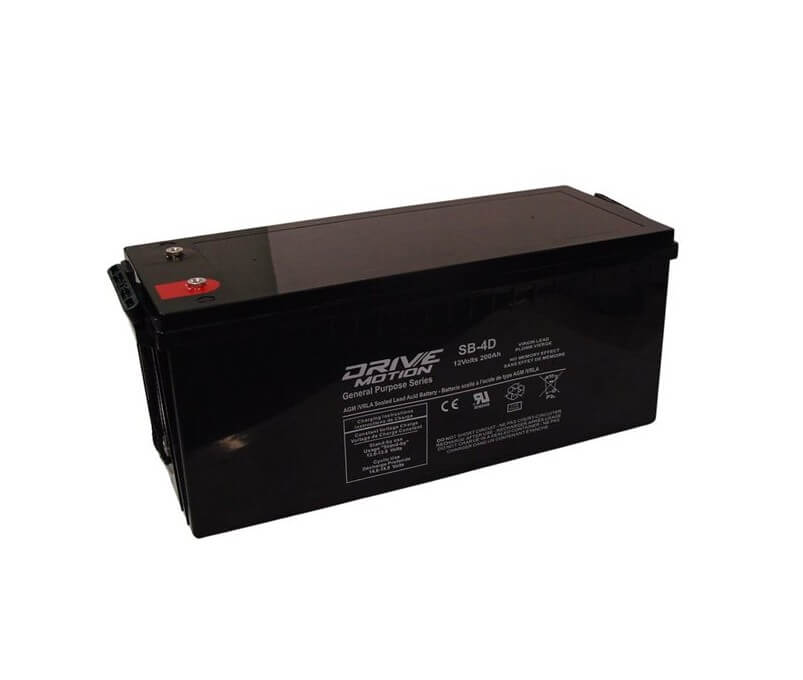 Drivemotion SB-4DD, 12V, 200Ah General Purpose/Standby AGM battery ...
