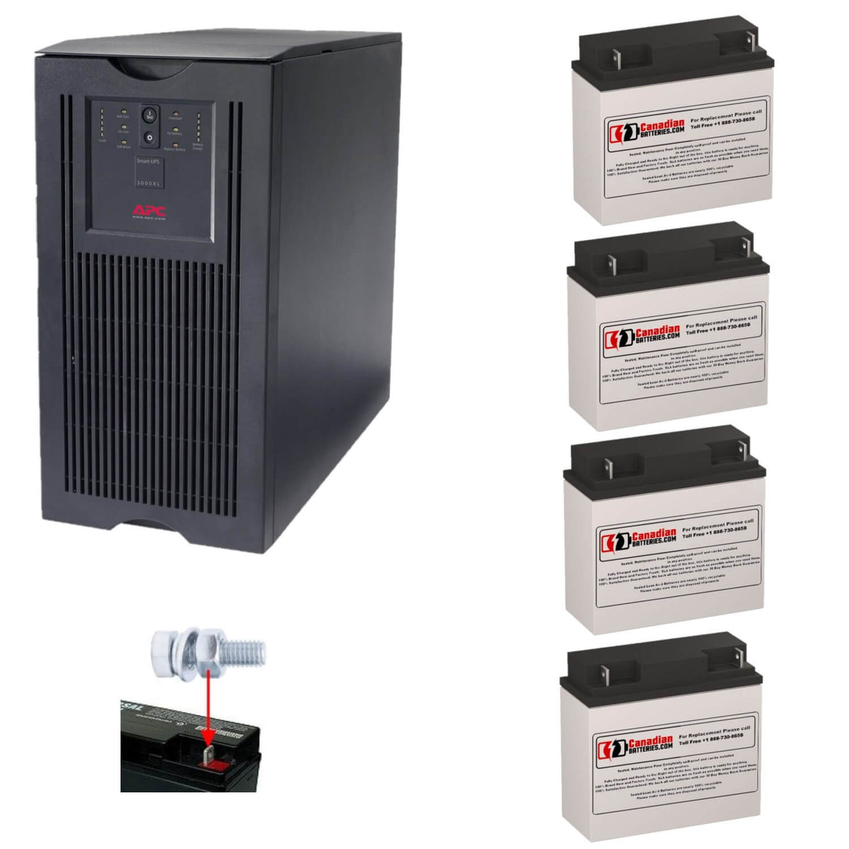 SUA3000XL-NETPKG XL 3000VA APC Smart UPS battery – Canadianbatteries.com