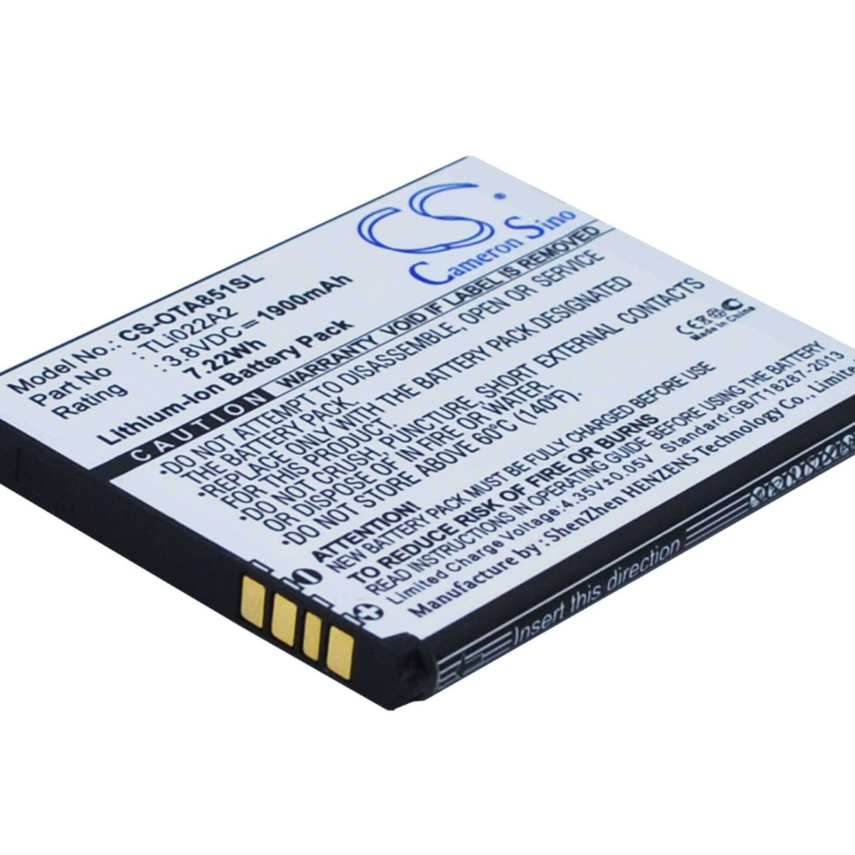 1900mAh, Alcatel, Tli022a2, One Touch Sonic, Ot-a851l SmartPhone ...