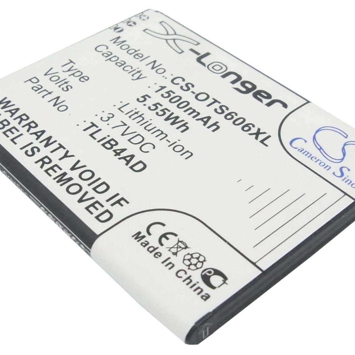 1500mAh, Alcatel, Cab1500008c1, One Touch View SmartPhone Replacement ...
