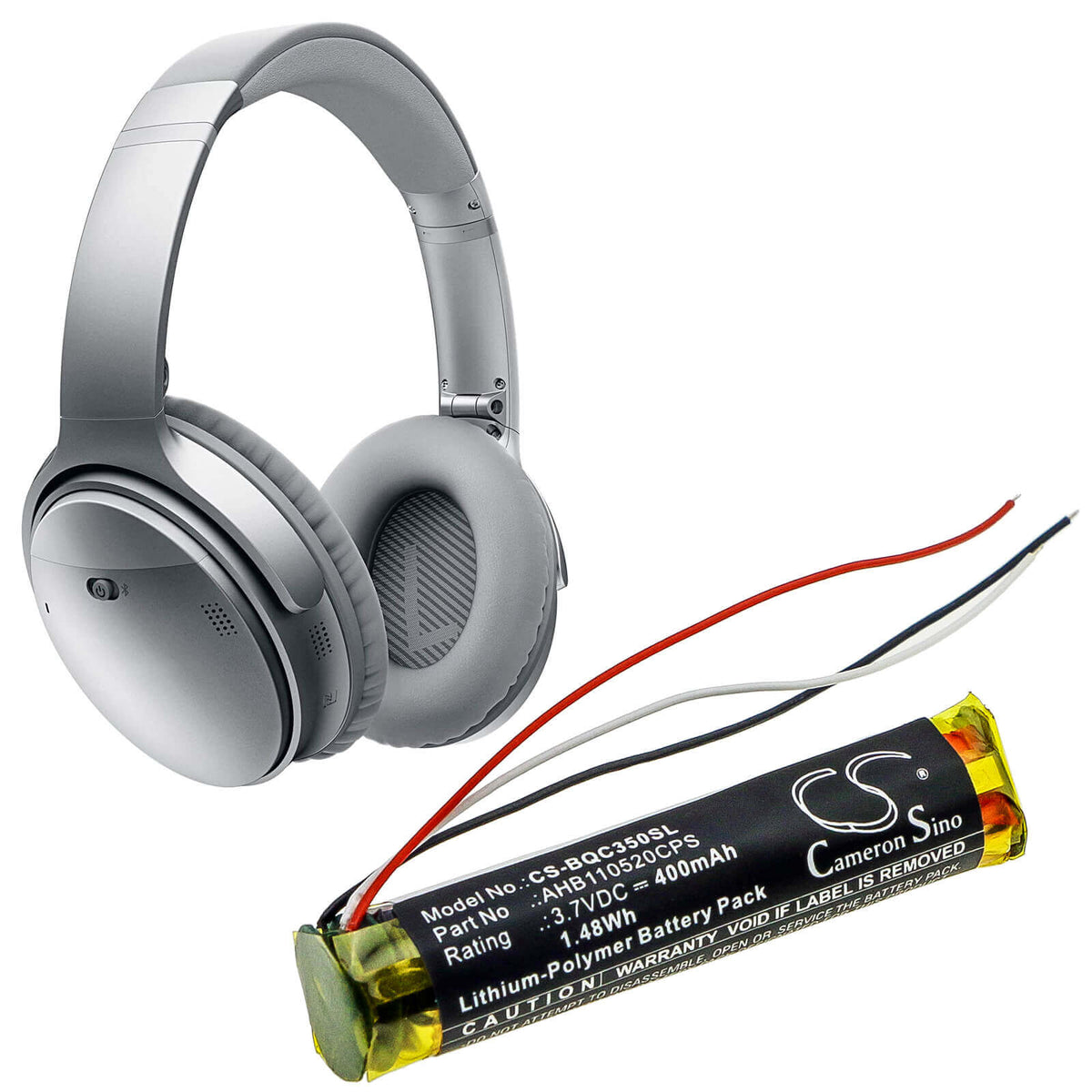 400mAh, Bose, Ahb110520cps, 419811, Qc35 Headset Replacement Battery ...