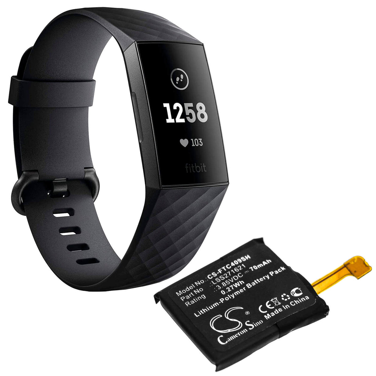 Fitbit, Charge, 3, Fb409 replacement battery – Canadianbatteries.com