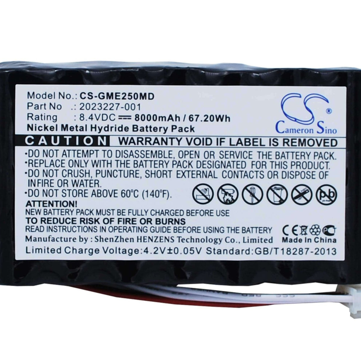 8000mAh, Marquette, Hellige, Ge, 2023227-001, Amed2250, Arc Aespire ...