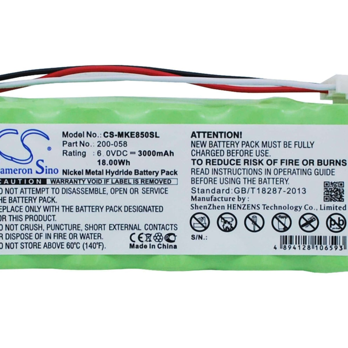 3000mAh, Panametrics, Ge, 200-058, Magna-Mike 8500 Equipment ...