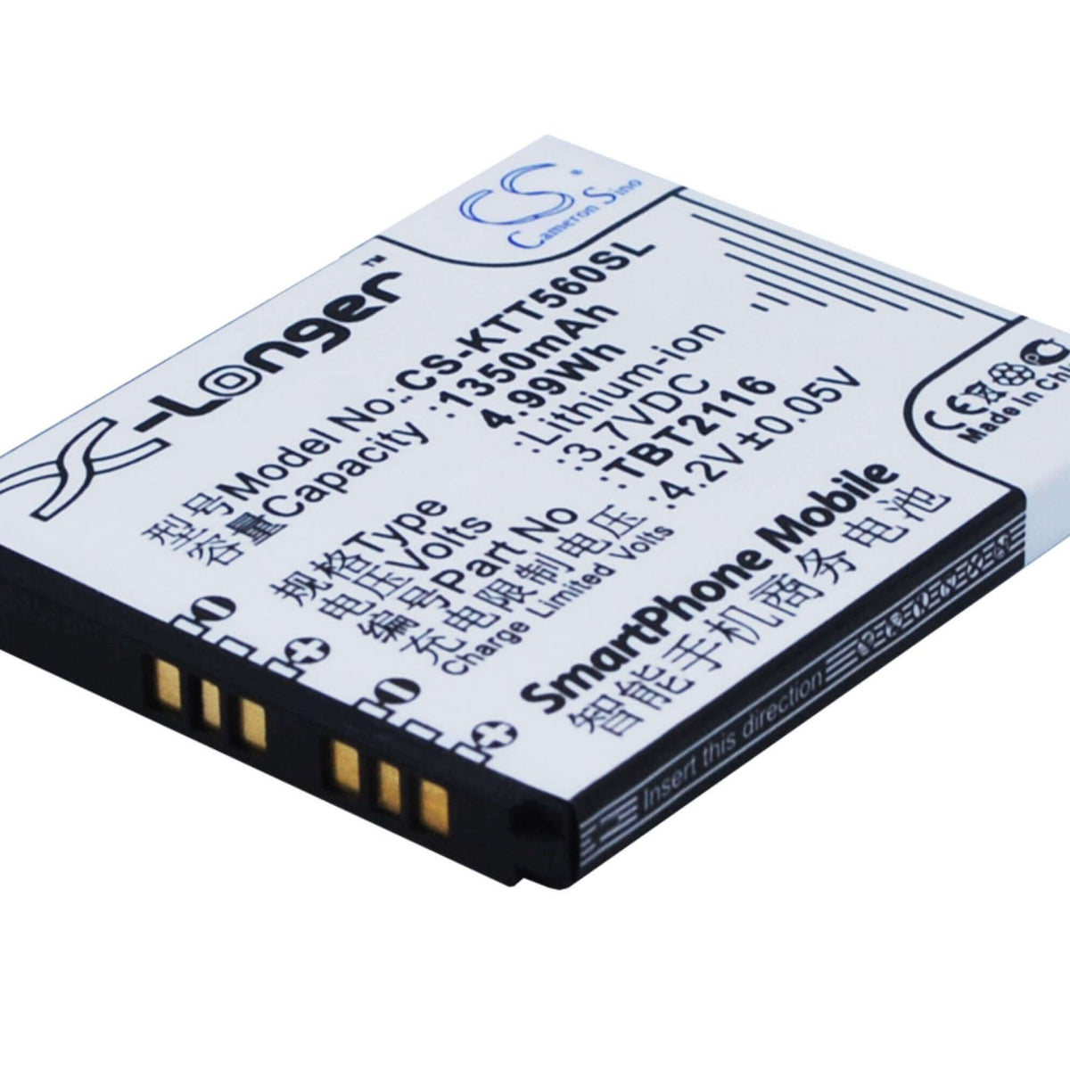 1350mAh, K-touch, Tbt2116, A788, D99 SmartPhone Replacement Battery ...