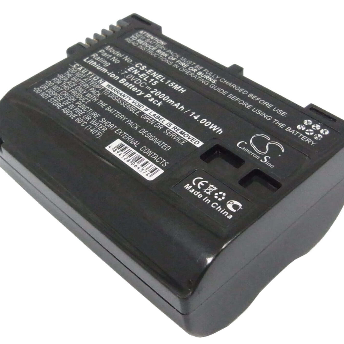 2000mAh, Nikon, En-el15, 1 V1, Coolpix D7000 Replacement Battery ...