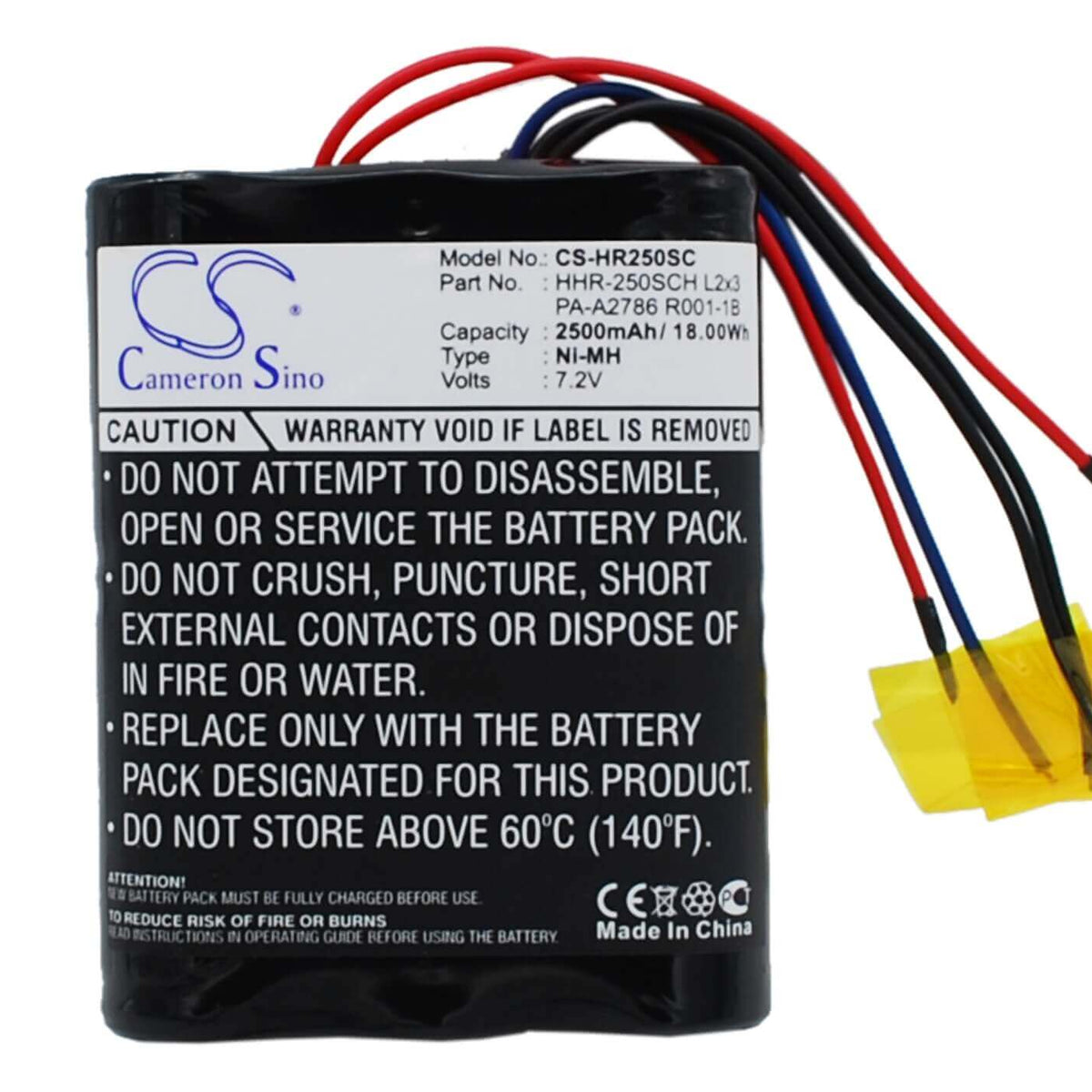 2500mAh, Panasonic, (White), Hhr-250sch L2x3, Hhr-250sch L2x3, Pa-a2786 ...