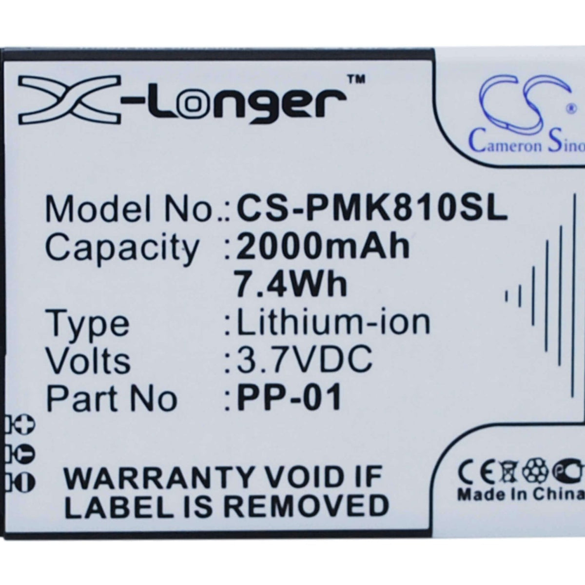 2000mAh, Phicomm, Pp-01, I810t SmartPhone Replacement Battery shipped ...