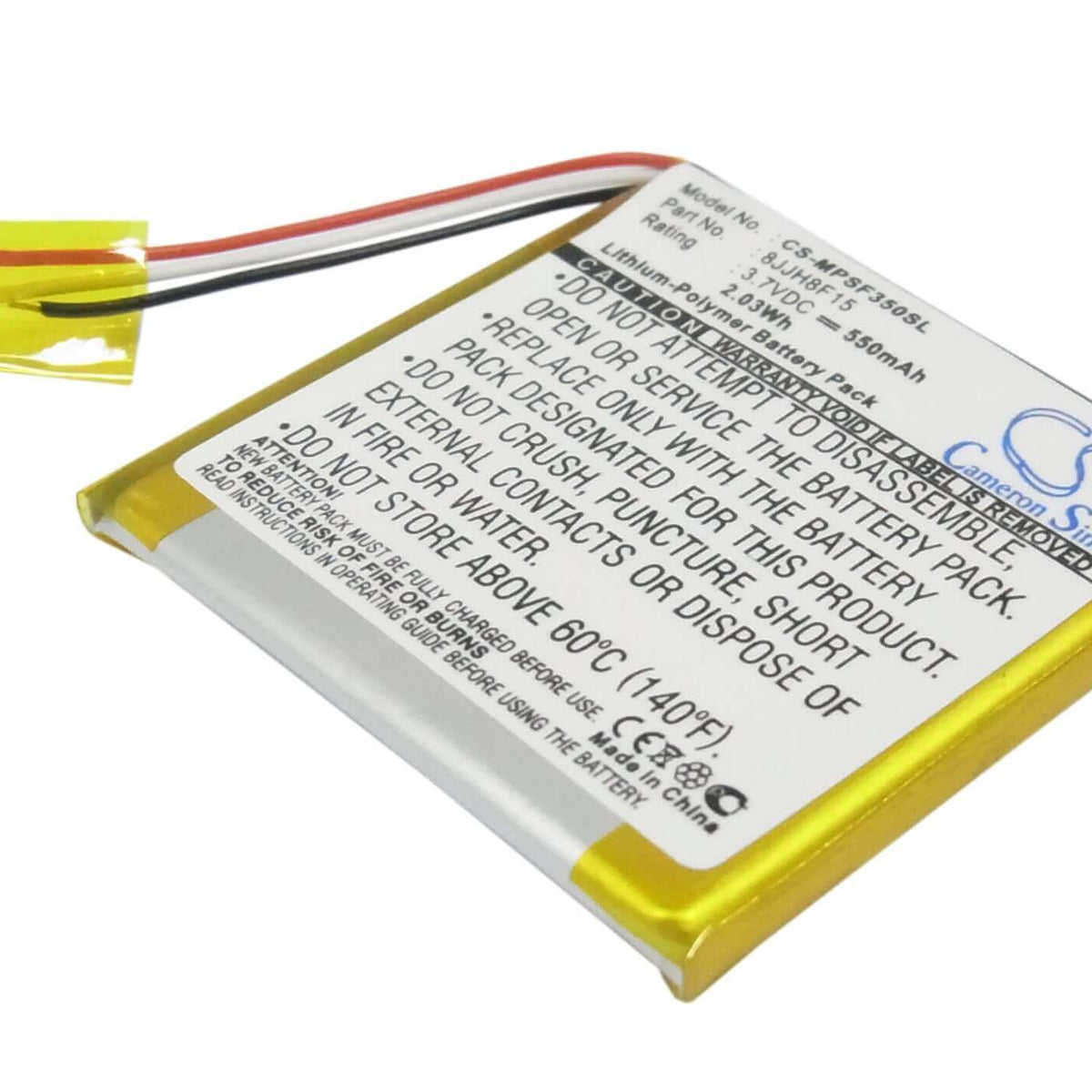 550mAh, Sandisk, 8jjh8f15, Sansa Fuze 4gb, Sansa Fuze 8gb Media Player ...