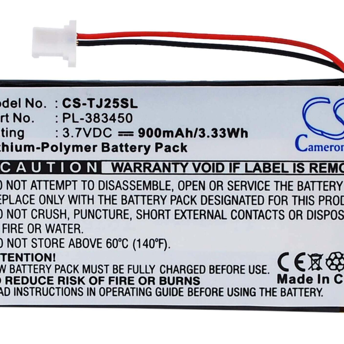 900mAh, Sony, Pl-383450, Clie Peg-tj25, Clie Peg-tj35 PDA Replacement ...