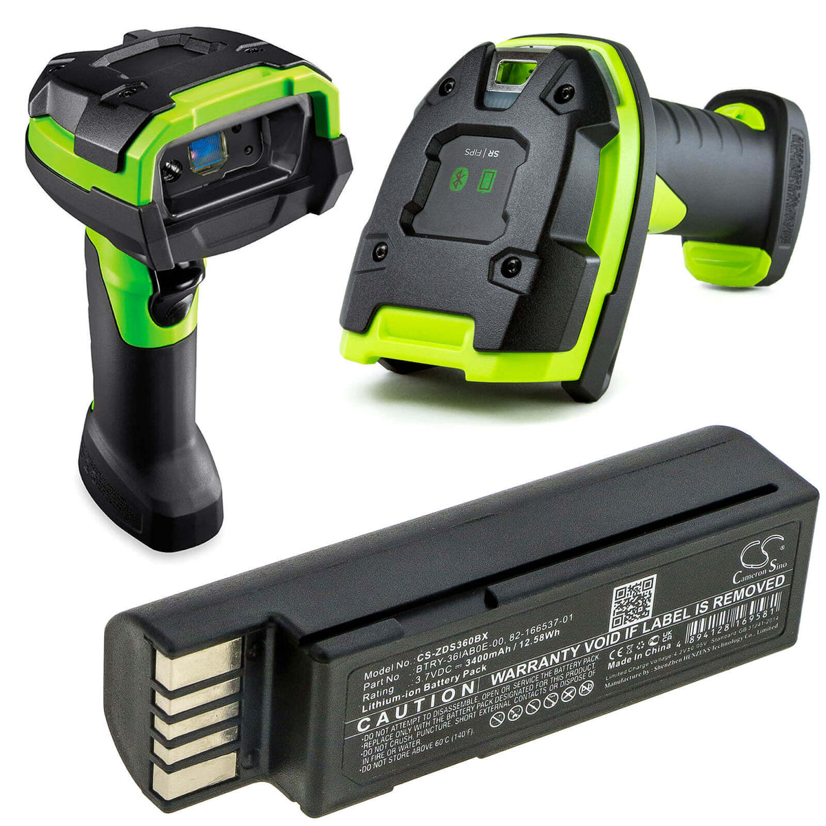 Zebra, Ds3600, Ds3678, Evm replacement Barcode Scanner battery ...