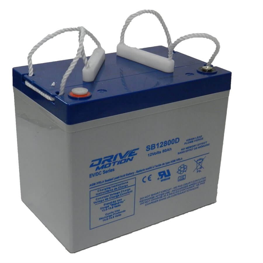 Drivemotion 12v 80ah Ev/dc Series Sealed Lead Acid Battery ...