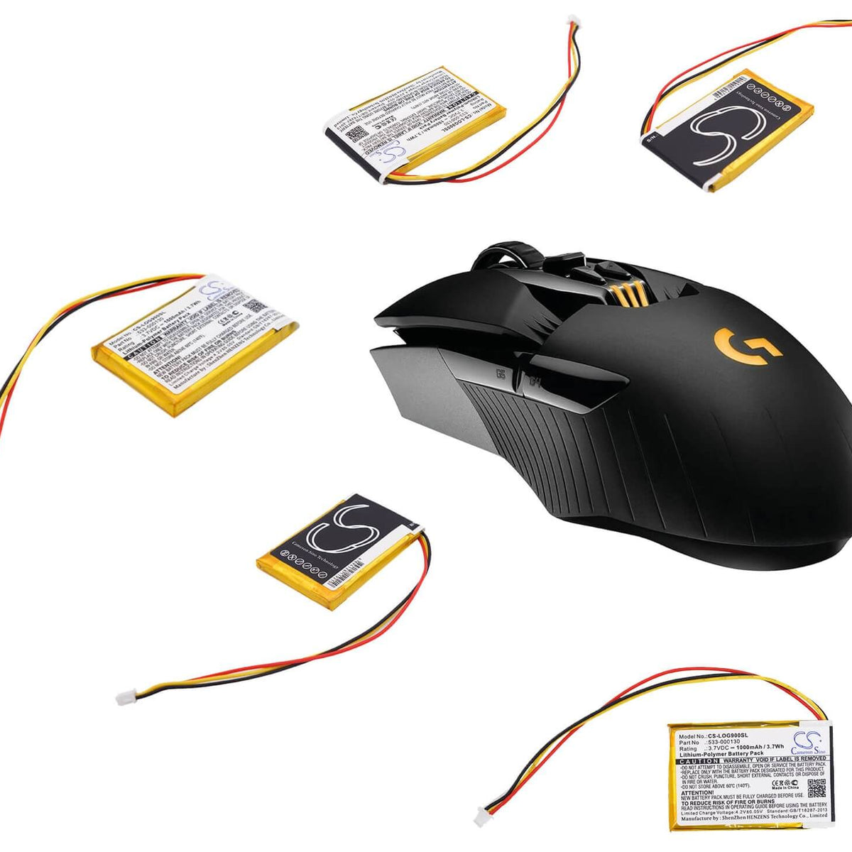 1000mAh, Logitech, 533-000130, G403, G703 Keyboard,Mouse Replacement ...