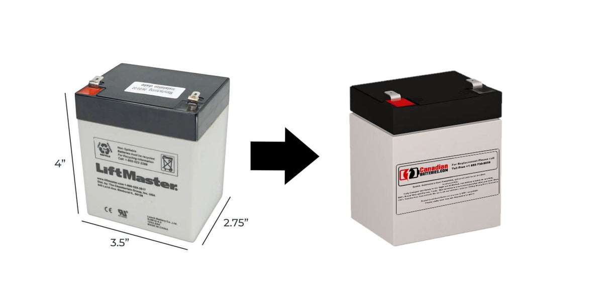 Liftmaster 485LM garage door opener battery, 12V 5Ah ...